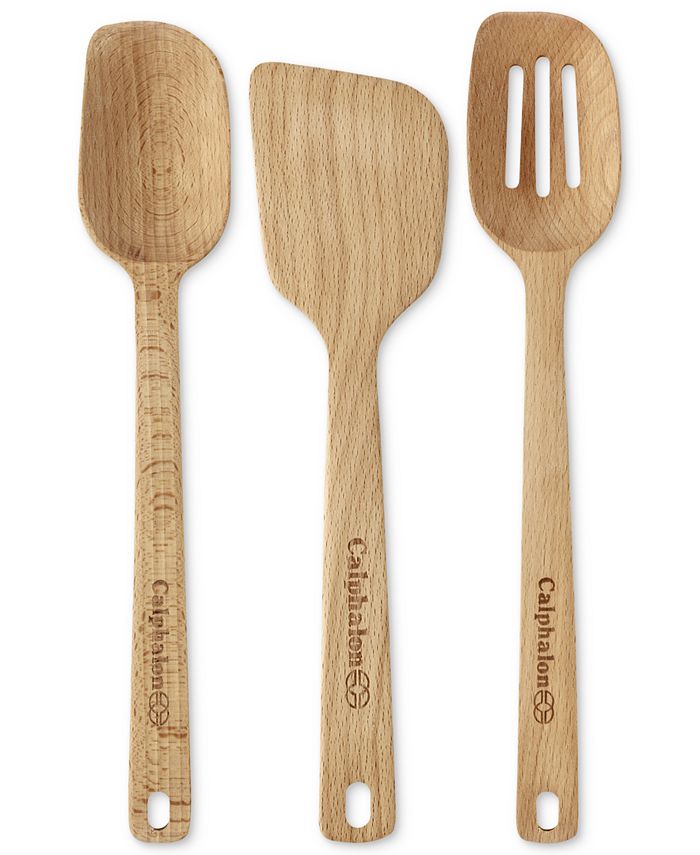 Calphalon 3 Piece Solid Beechwood Kitchen Utensil Set - Macy's