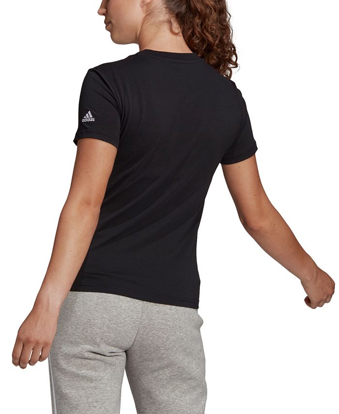 adidas Women's Essentials Cotton Linear Logo T-Shirt - Macy's