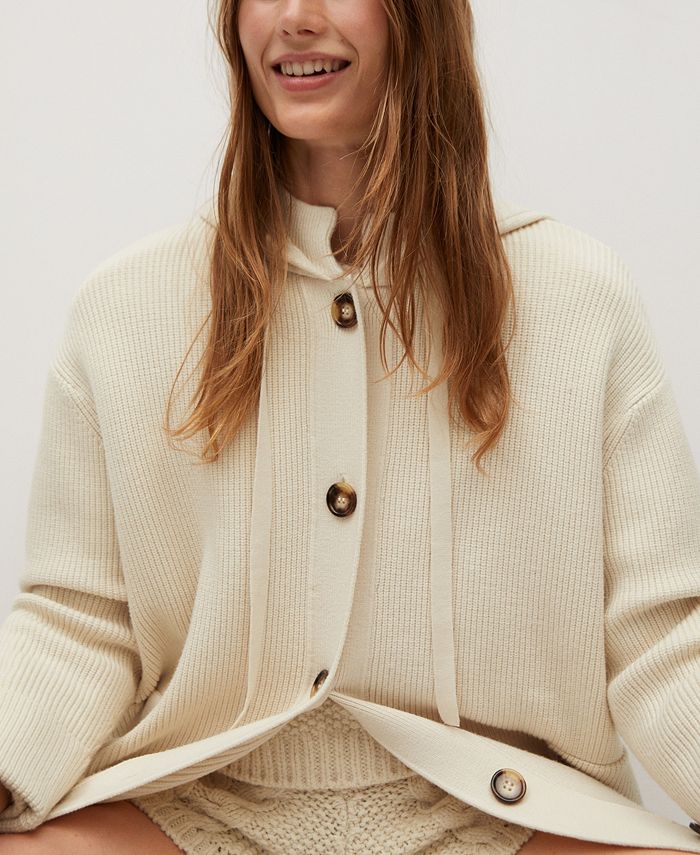 MANGO Women's Knit Hood Cardigan - Macy's