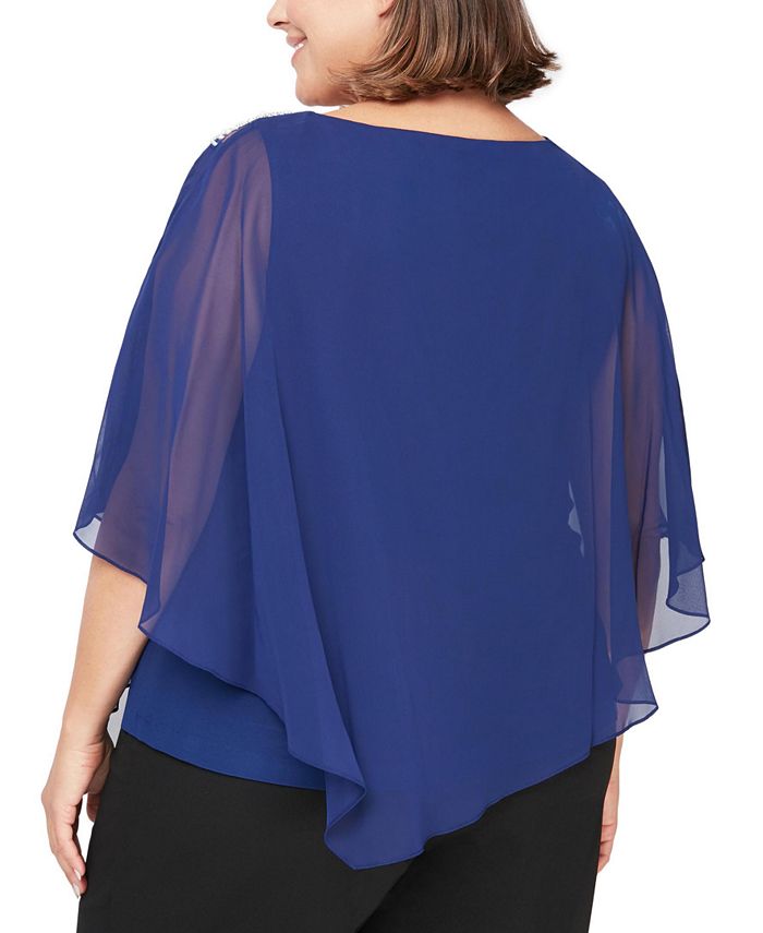 Alex Evenings Plus Size Beaded Popover Top - Macy's