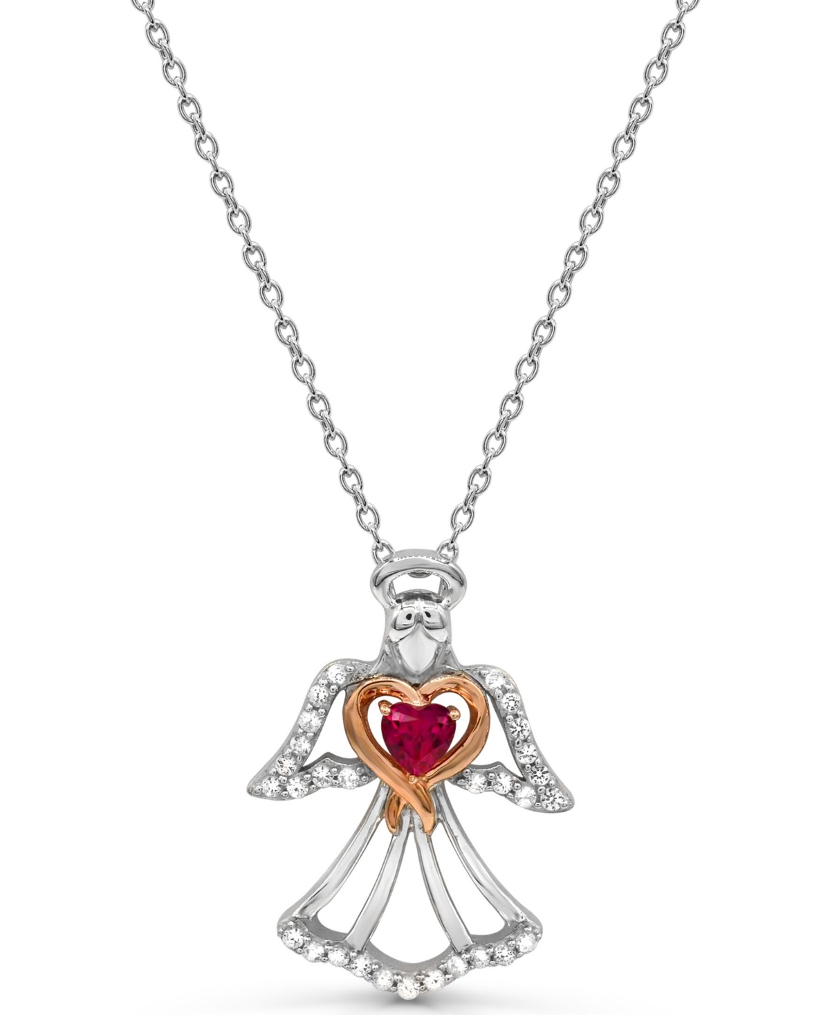 Click here for Womens 14K Rose Gold Plated Angel Heart Pendant Ne... prices