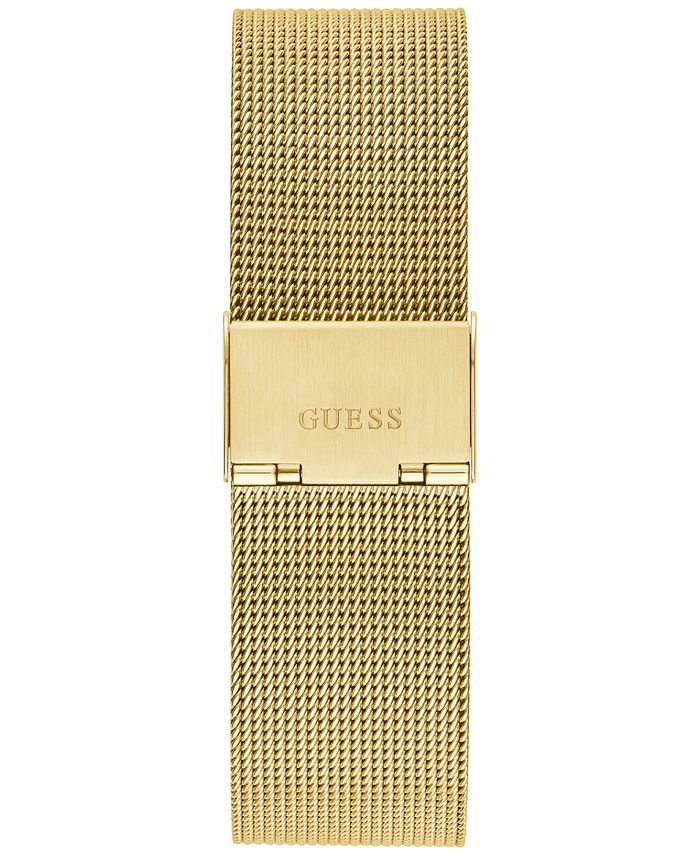 GUESS Men's Diamond-Accent Gold-Tone Stainless Steel Mesh Bracelet ...