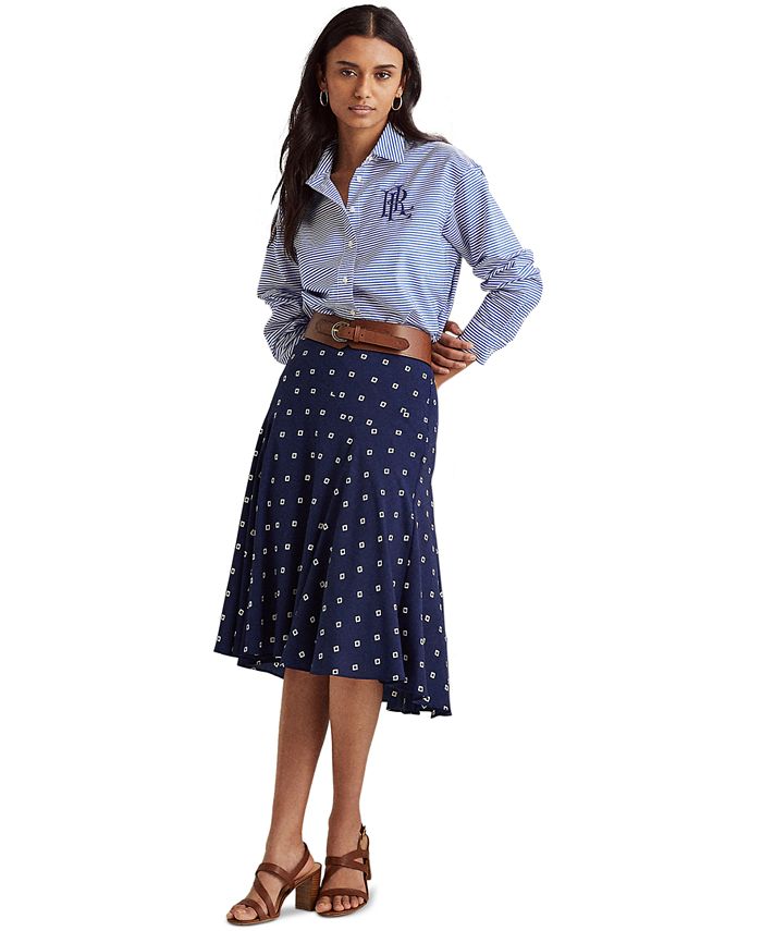 Lauren Ralph Lauren Oversized Buttoned Logo Top - Macy's