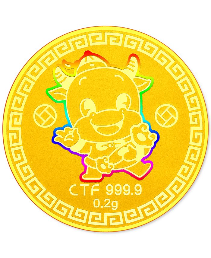 Chow Tai Fook Year of the Ox Gold Coin in 24k Gold - Macy's