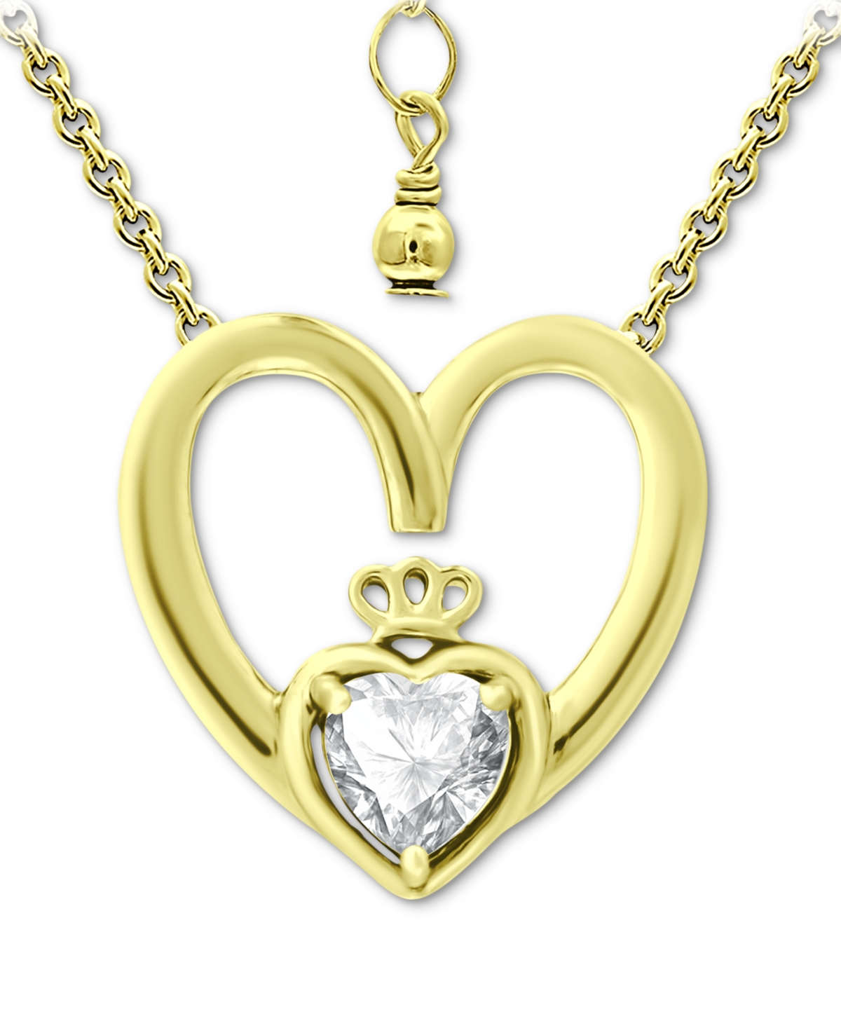 Click here for Giani Bernini Cubic Zirconia Claddagh Heart 16 Pen... prices