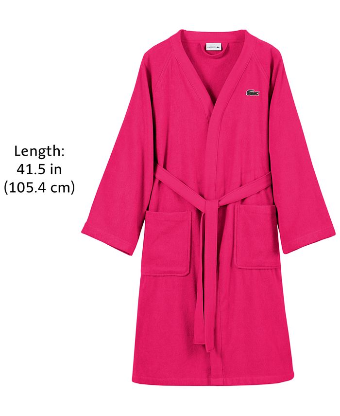 Lacoste Home Logo Patch 100% Cotton Pique Bath Robe - Macy's