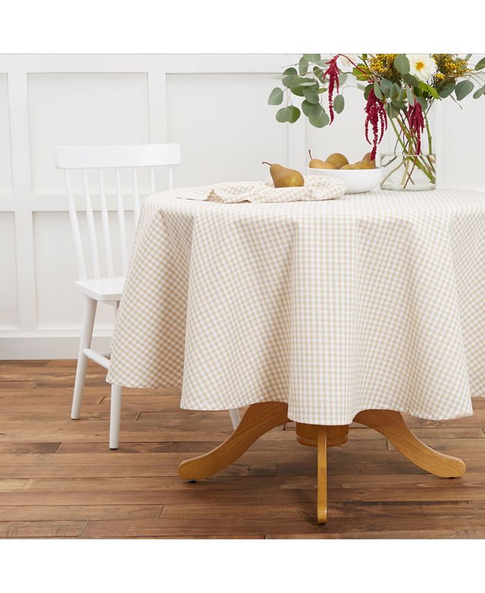 Town & Country Living Gingham Woven Tablecloth Single Pack 70" Round ...