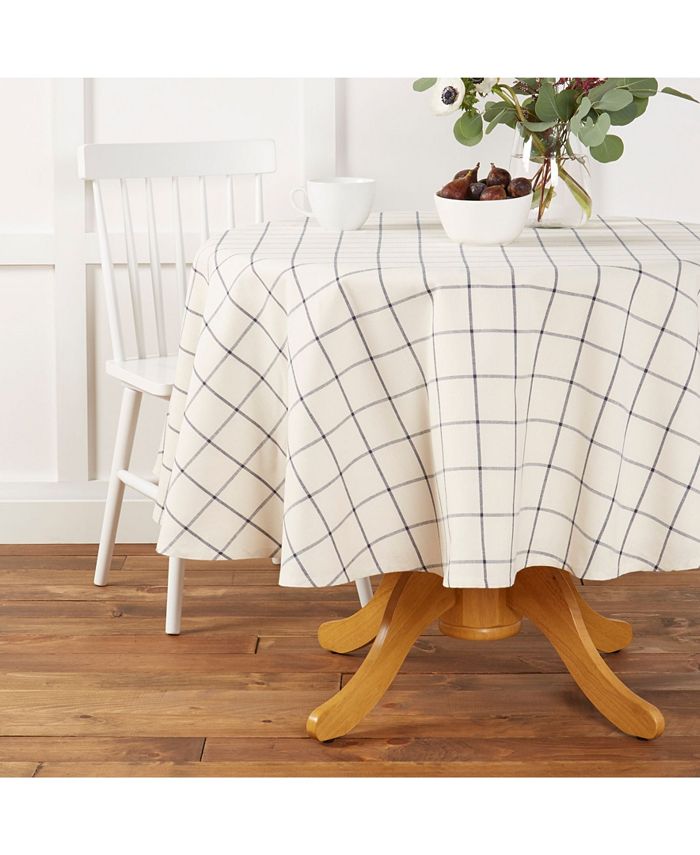 Town & Country Living Window Pane Tablecloth Single Pack 70" Round - Macy's