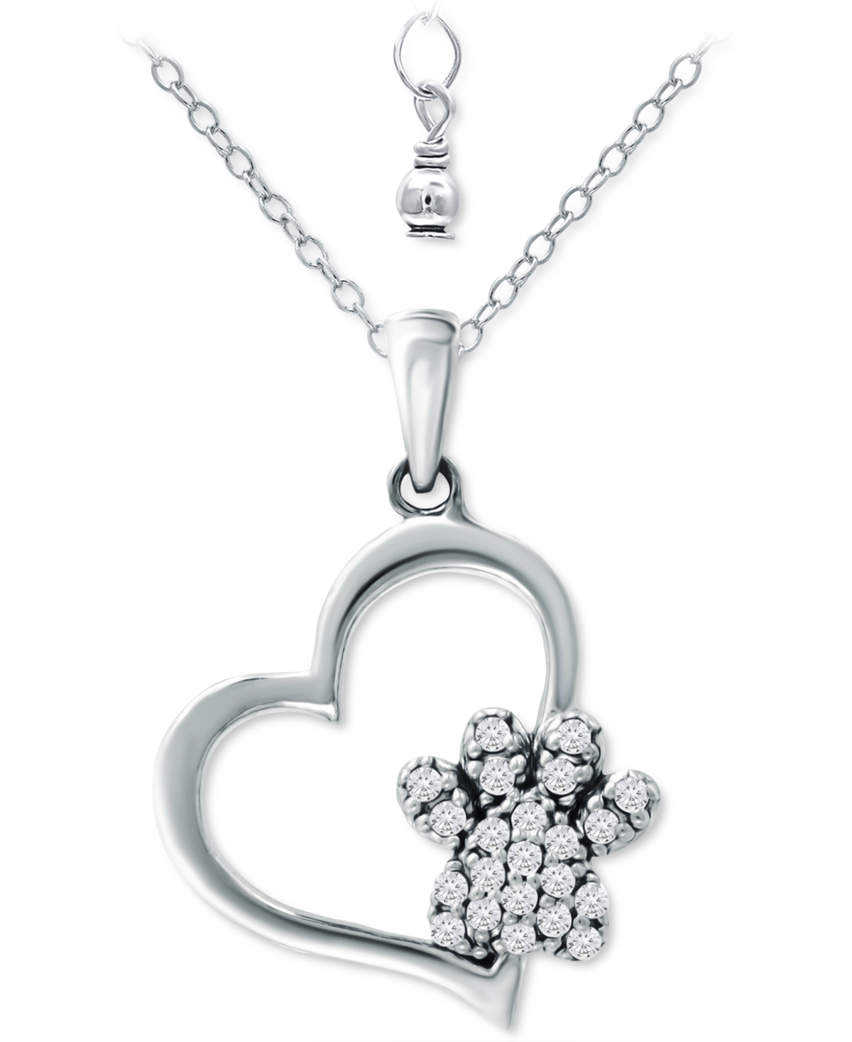 Click here for Giani Bernini Cubic Zirconia Heart & Paw 18 Pendan... prices