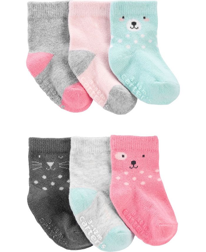 Carter's Baby Girls Crew Socks, Pack of 6 - Macy's