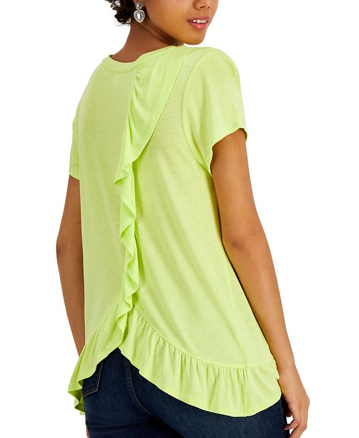 Fever Ruffle-Back T-Shirt & Reviews - Tops - Women - Macy's