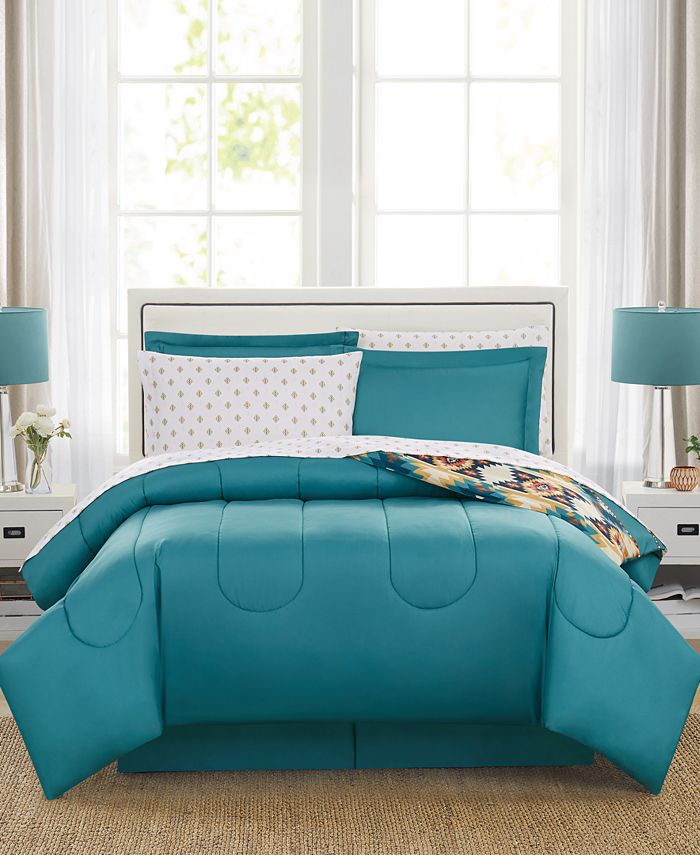 Pem America Santa Fe 8-Pc. Reversible Full Comforter Set, Created for ...