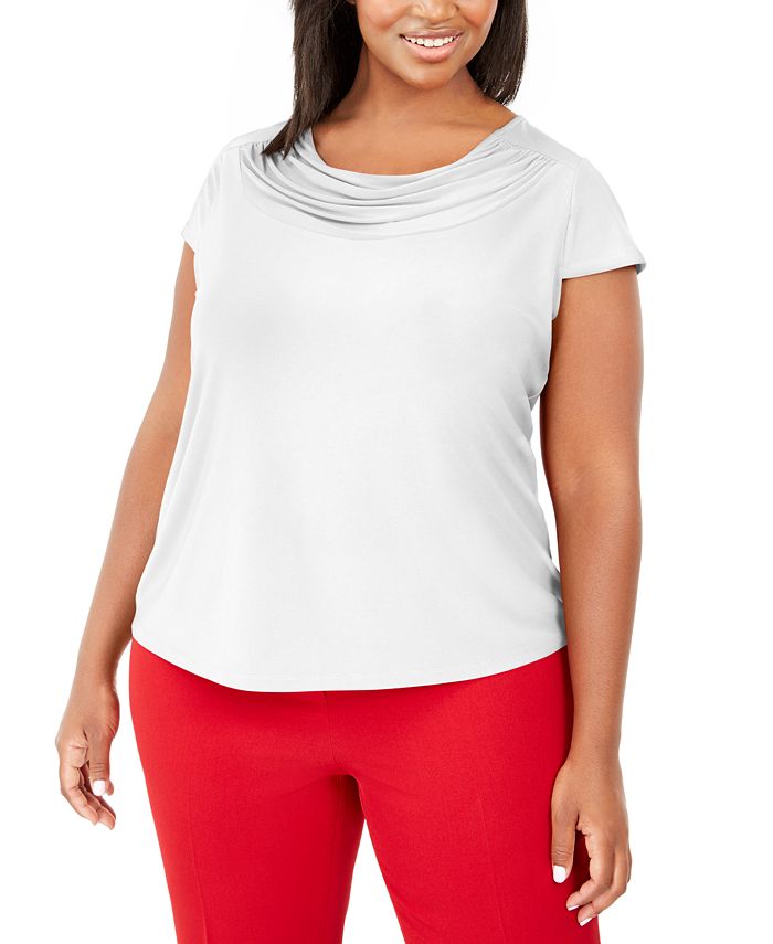 Kasper Plus Size Short Sleeve Cowl Neck Top And Reviews Tops Women