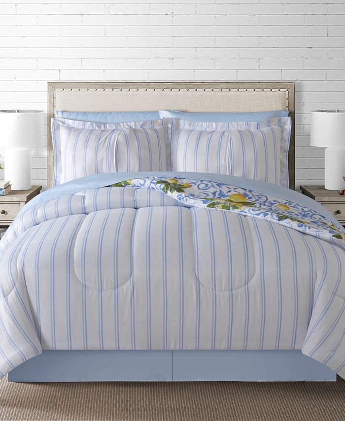 Fairfield Square Collection Lemon 8-Pc. Reversible Full Comforter Set ...