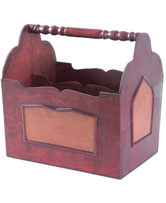 Vintiquewise Handcrafted Decorative Wooden Magazine Rack with Handle ...