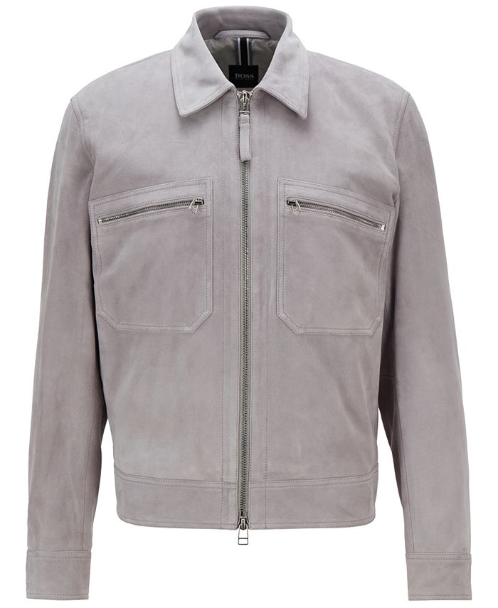 Hugo Boss Men's Goat-Suede Regular-Fit Jacket - Macy's