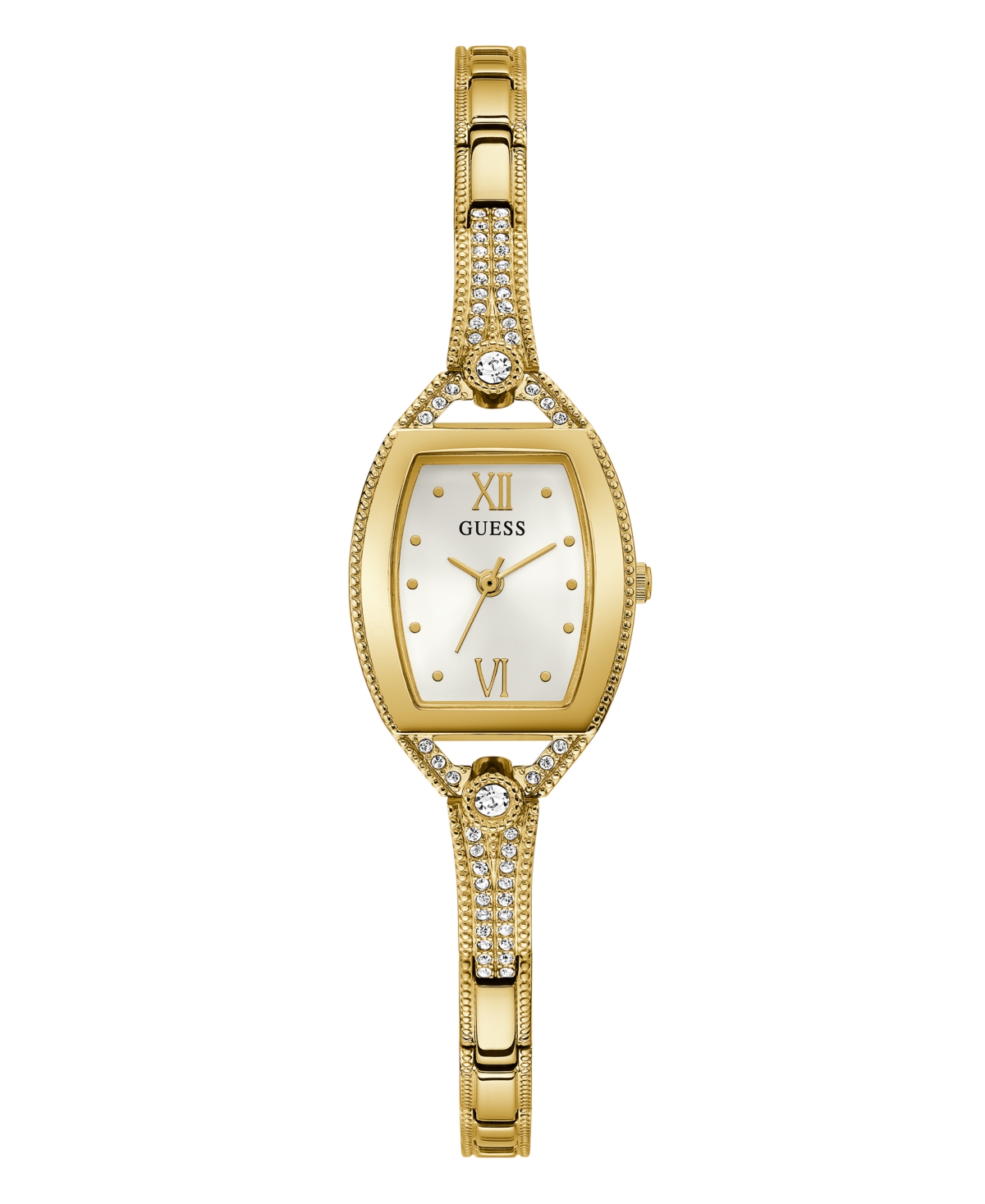 Click here for Womens Petite Gold-Tone Stainless Steel Glitz Bang... prices