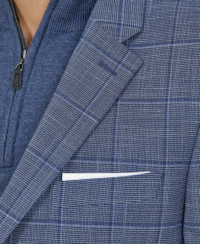Tommy Hilfiger Men's Slim-Fit Blue Plaid Sport Coat - Macy's