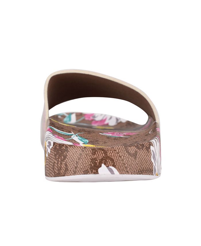 GUESS Women's Savan Pool Slide Flat Sandals & Reviews - Sandals - Shoes ...