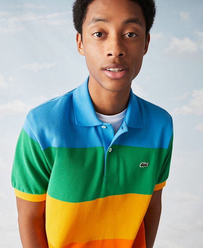 Lacoste Polaroid Men's Striped Rainbow Polo - Macy's