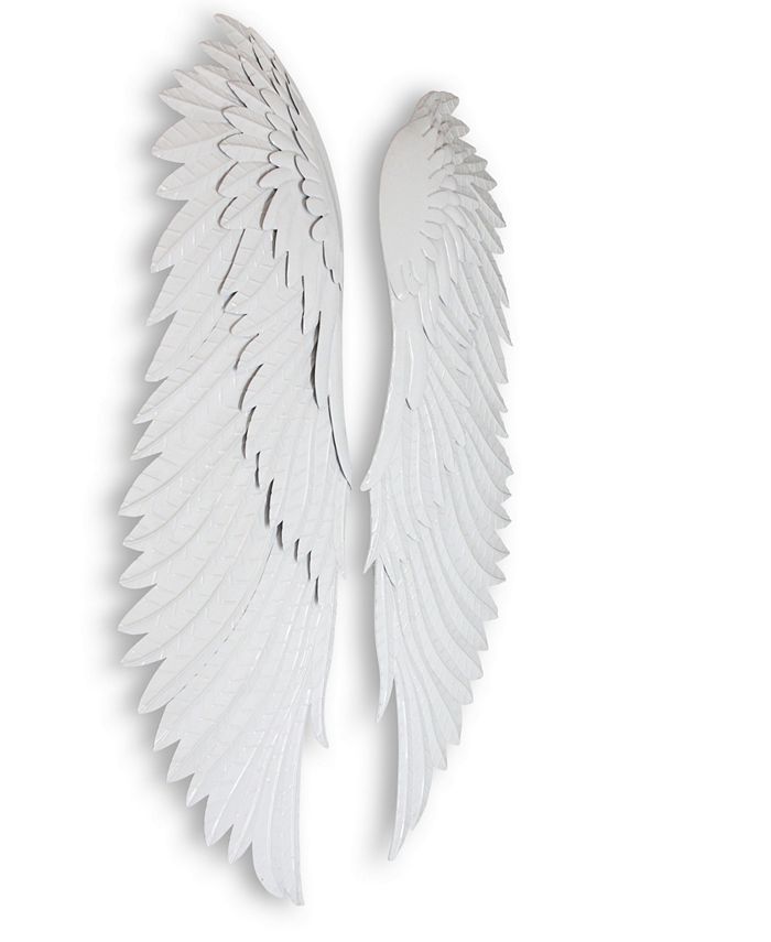 Classy Art 2 Piece Chic White Wings Mixed Media Wall Art, 26" x 54 ...