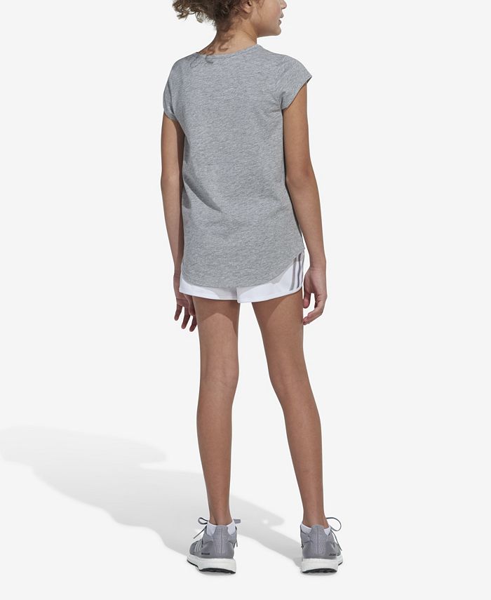 adidas Big Girls Shine Stripe Mesh Shorts - Macy's