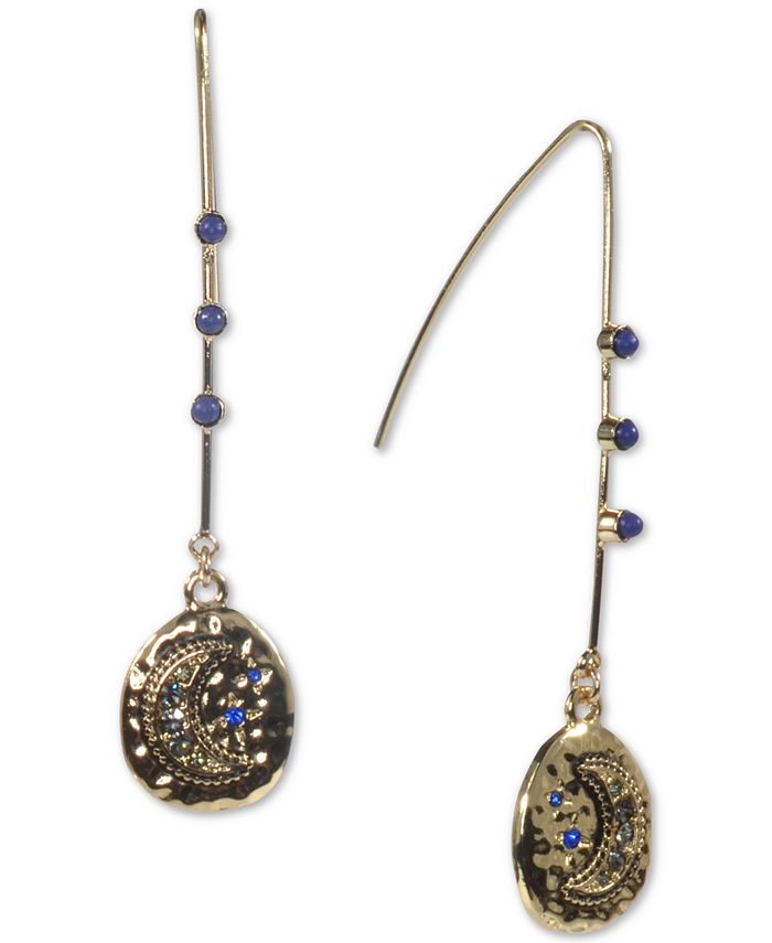 RACHEL Rachel Roy Gold-Tone Pavé Moon & Star Manifest Threader Earrings ...