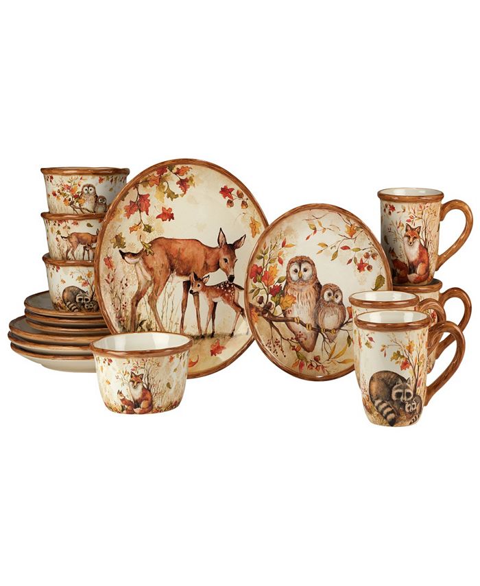 Certified International Pine Forest 16 Piece Dinnerware Set - Macy's