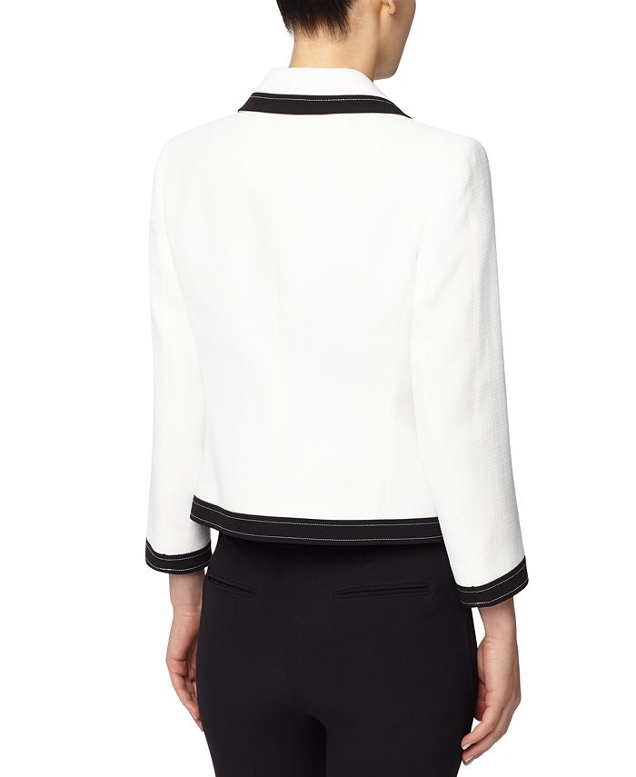 Anne Klein Contrast-Trim Jacket - Macy's