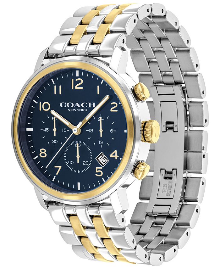 COACH Men's Harrison Two-Tone Stainless Steel Bracelet Watch 42mm - Macy's