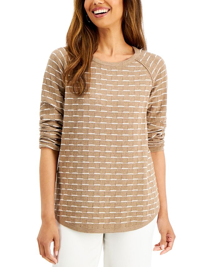 Karen Scott Petite Boxstitch Sweater, Created for Macy's - Macy's