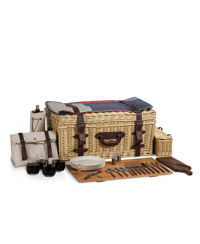 Picnic Time Charleston Luxury Picnic Basket Set, 32 Pieces - Macy's