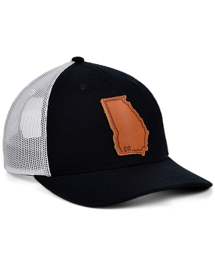 Lids Local Crowns Georgia Black White Leather State Patch Curved ...
