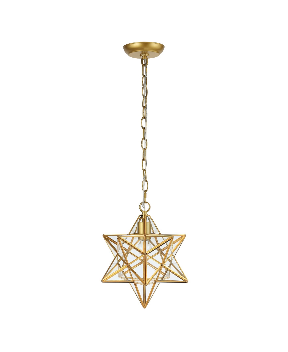 Click here for Stella Moravian Star Glass Led Pendant - Gold-tone prices