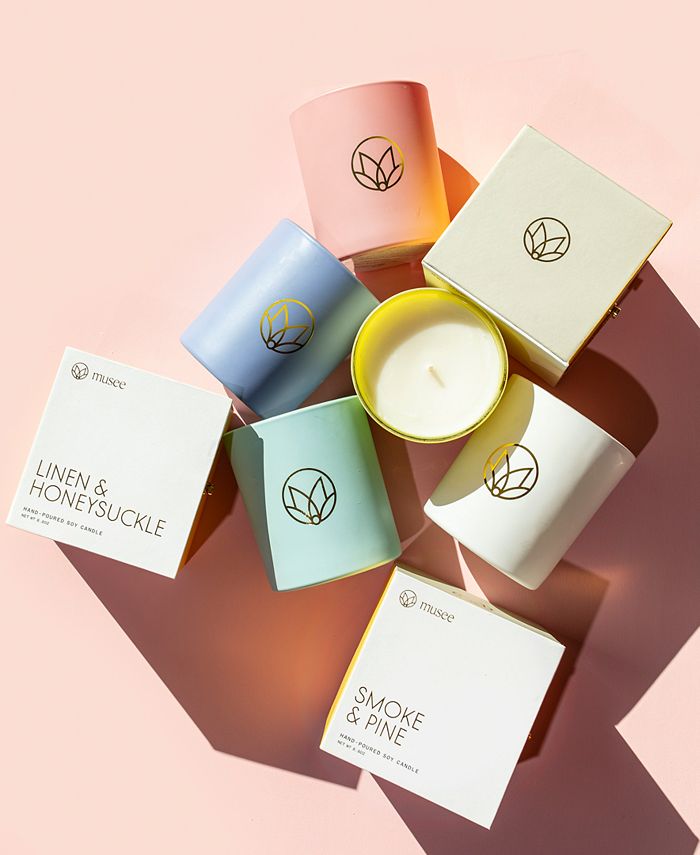 Musee Sea Salt & Grapefruit Hand-Poured Soy Candle, 8.8-oz. - Macy's