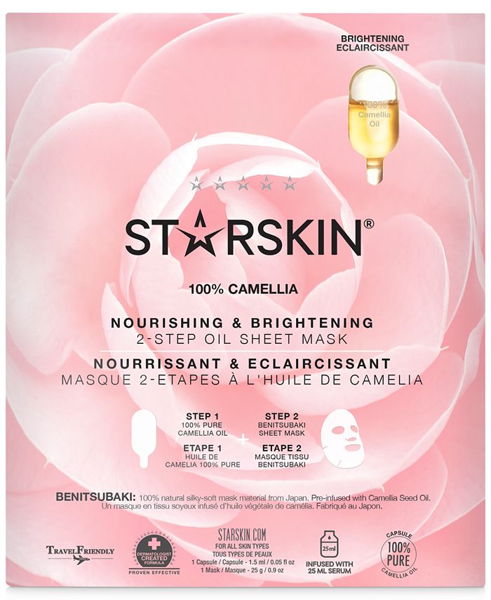 STARSKIN Camellia Oil Nourishing & Brightening 2-Step Oil Sheet Mask ...