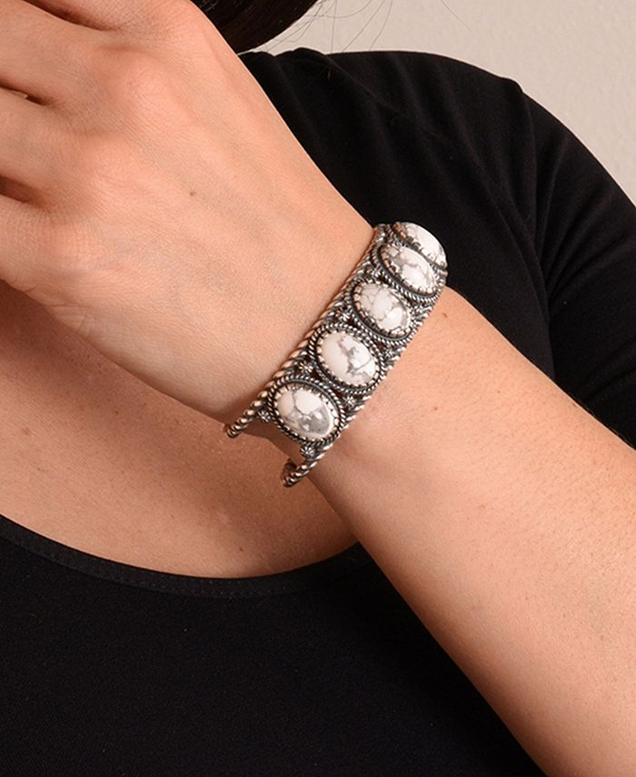 American West White Howlite Rope Cuff Bracelet in Sterling Silver - Macy's