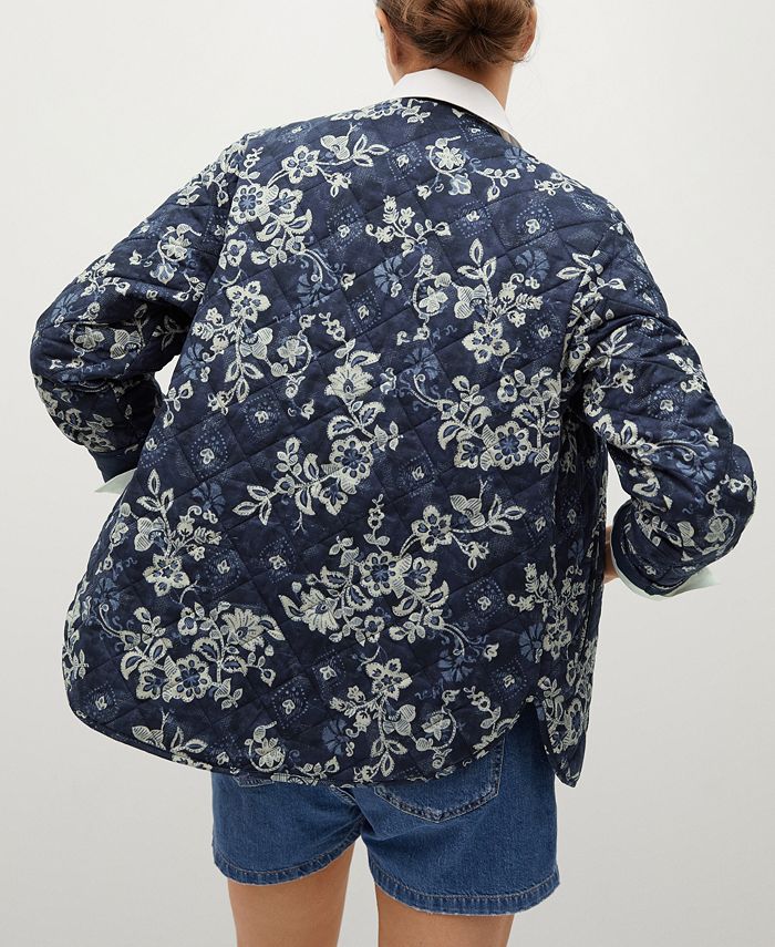 MANGO Printed Quilted Jacket - Macy's