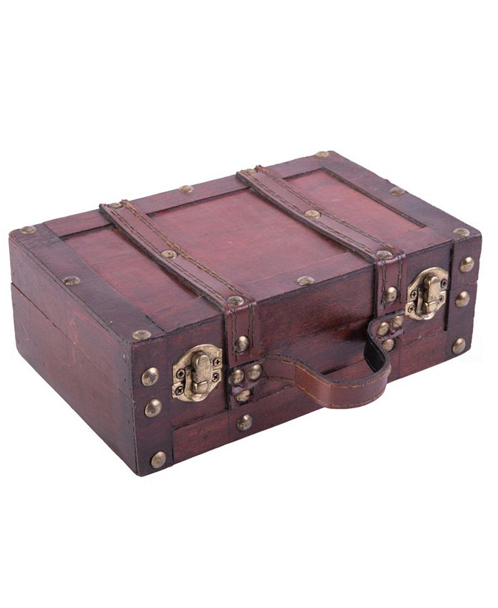 Vintiquewise Old Fashioned Small Suitcase with Straps - Macy's