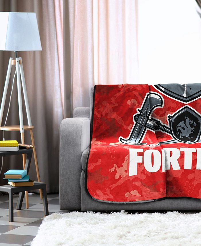 Fortnite Black Knight Red Camo Blanket, 62" x 90" - Macy's