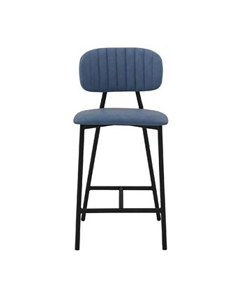 Armen Living Rococo Faux Leather and Metal Counter Height Bar Stool ...