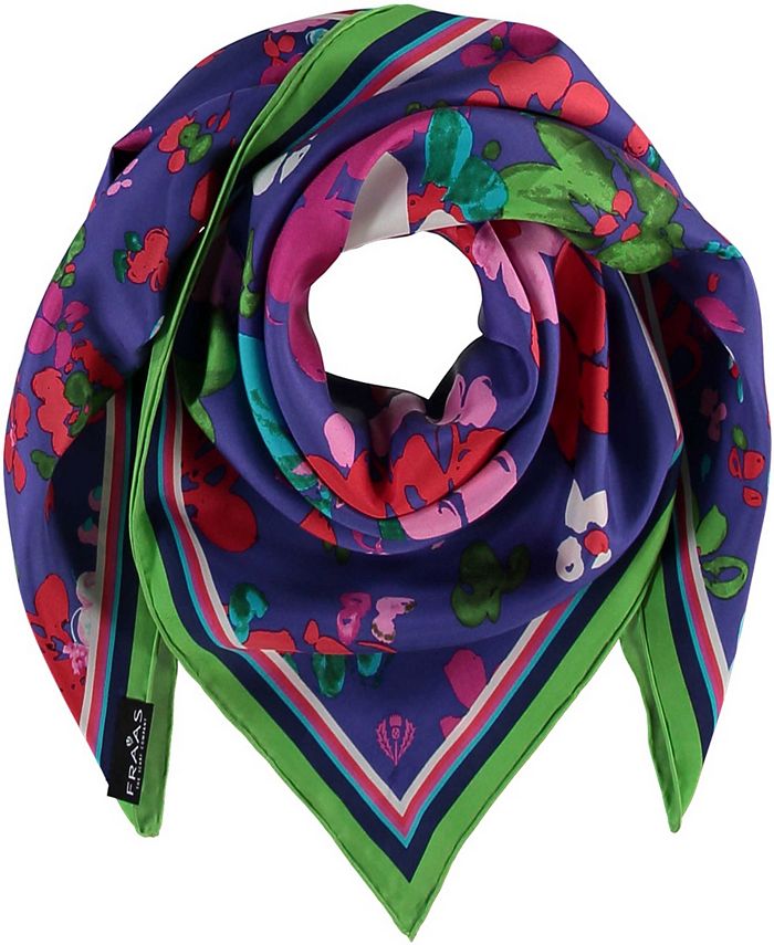 V. Fraas Women's Graphic Floral Square Scarf - Macy's