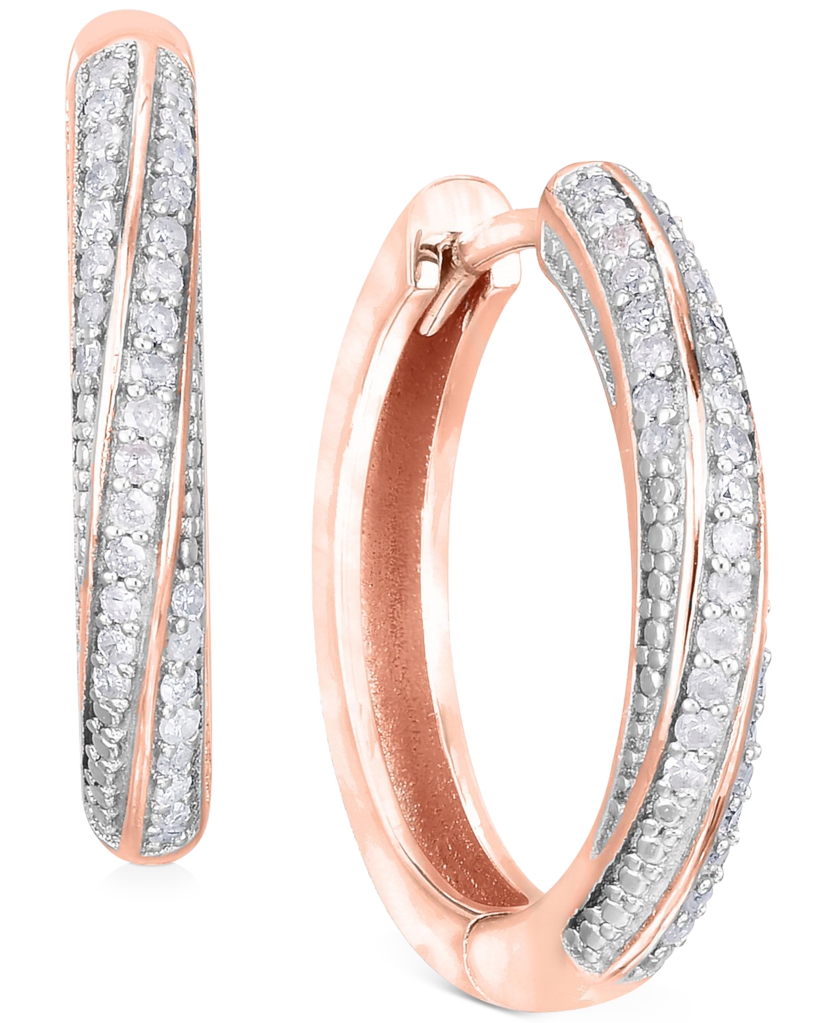 Click here for Diamond Twist Hoop Earrings (1/4 ct. t.w.) In Ster... prices