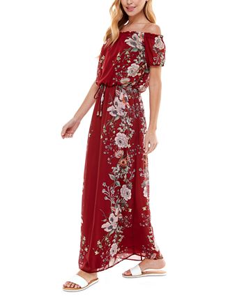 City Studios Juniors' Off-The-Shoulder Maxi Dress - Macy's