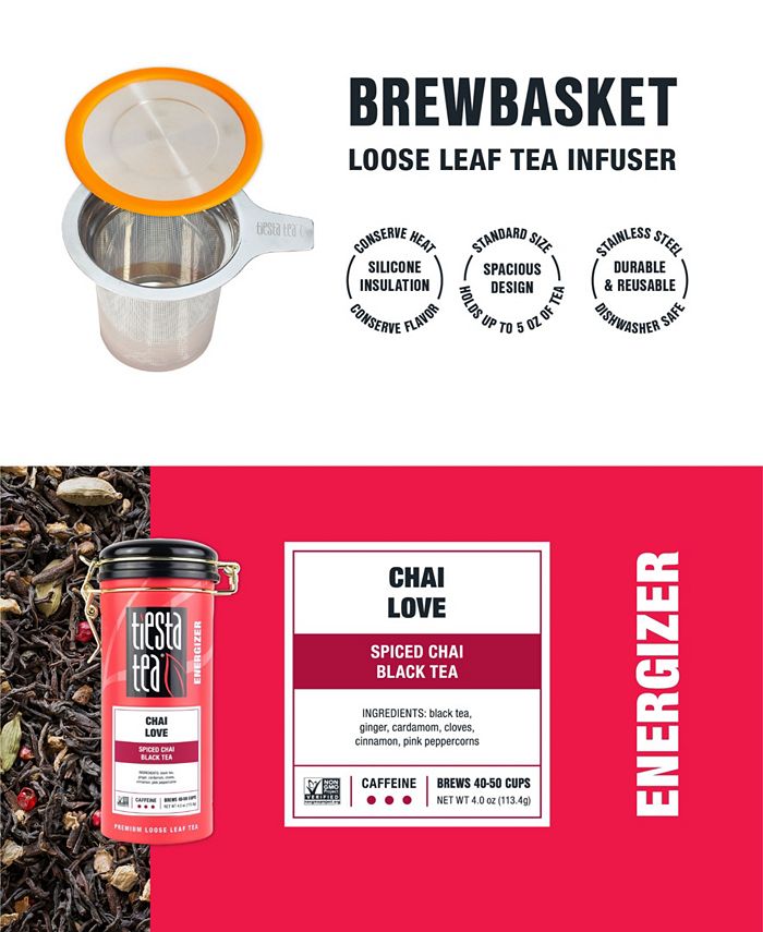 Tiesta Tea Chai Love Loose Leaf Tea and Brewbasket Set, 2 Piece - Macy's