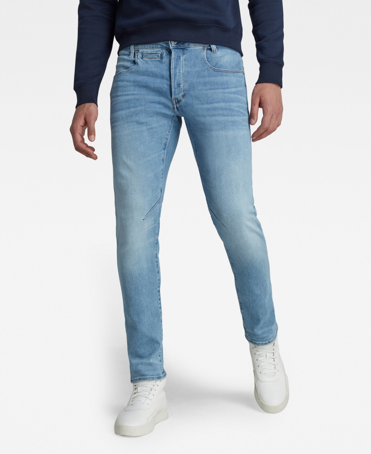 Click here for Mens D-Staq 5 Pocket Slim Jeans - Lt Indigo Aged prices
