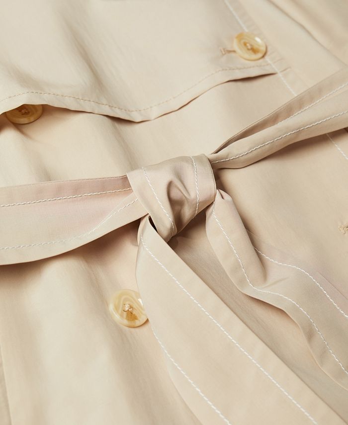 MANGO Lyocell Flowy Trench Coat - Macy's