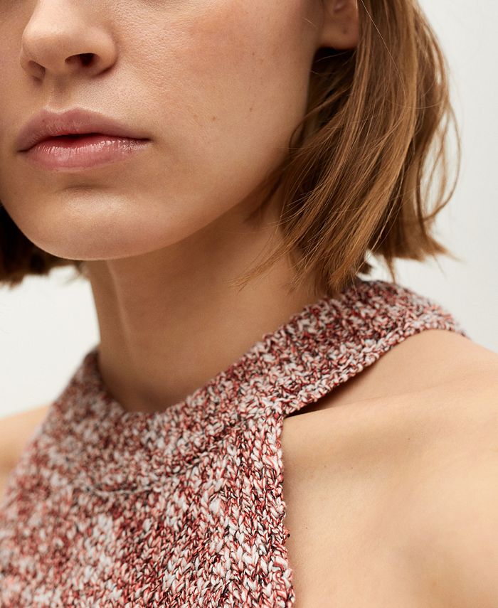 MANGO Flecked Knit Top - Macy's