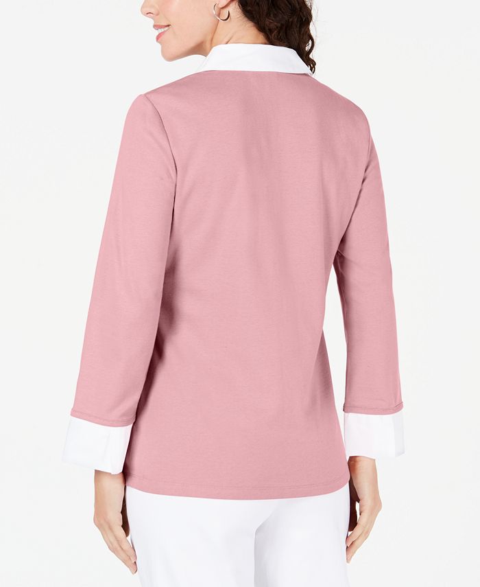 Karen Scott Cotton Layered-Look Woven Top, Created for Macy's & Reviews ...