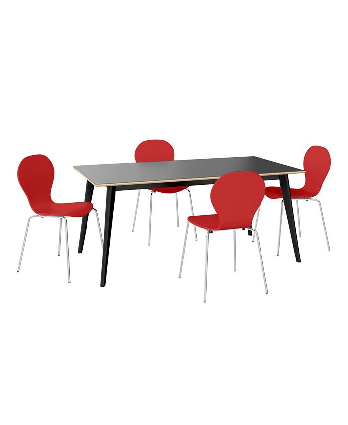 Handy Living Sampat 5-Piece Modern Dining Table and Dining Chairs Set ...